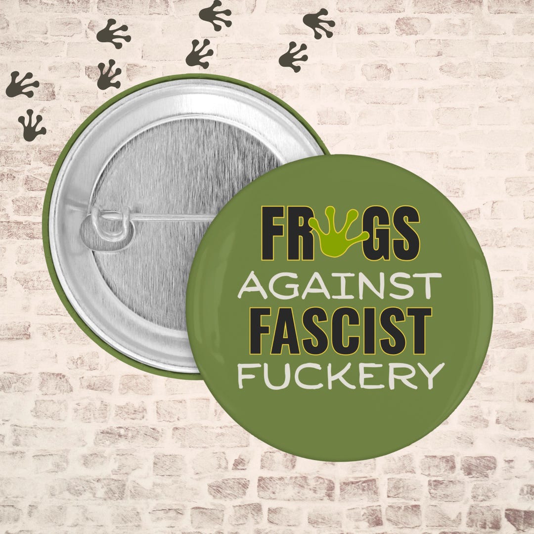 Antifa Frog Pin for Anti-oligarchy Protest, Frogs Against Fascist ...