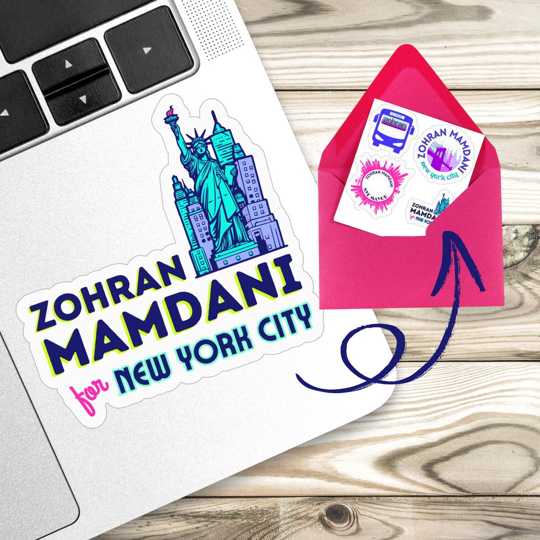Zohran Mamdani NYC Mayor Campaign Big Four-sticker Set – 6x6 Sheet With ...
