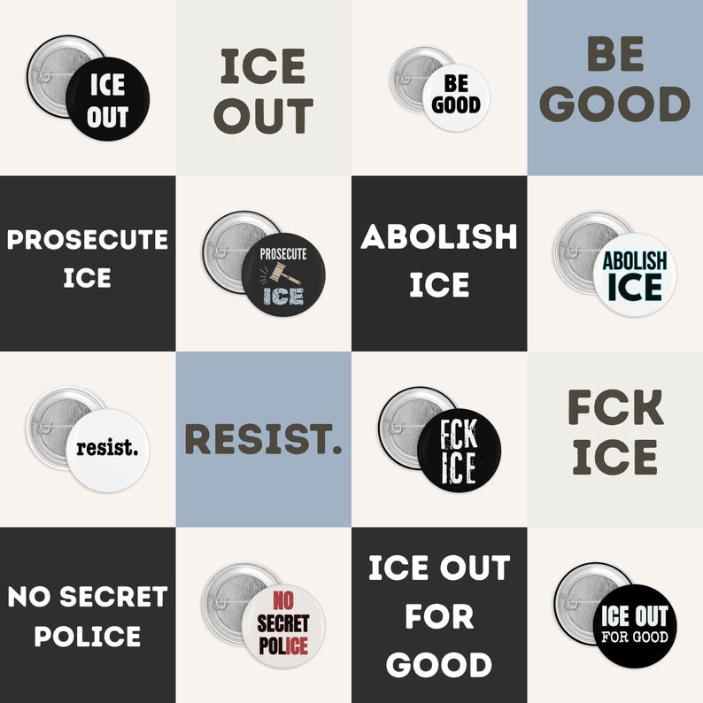 Pick 3 Anti-ice Buttons, ICE Out Activist Pin, Abolish ICE Protest ...