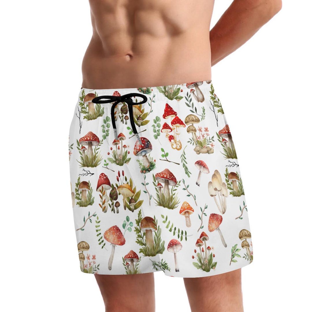 Cottagecore Mens Swim Trunks, Sport Beach Trunks Casual Swimwear ...