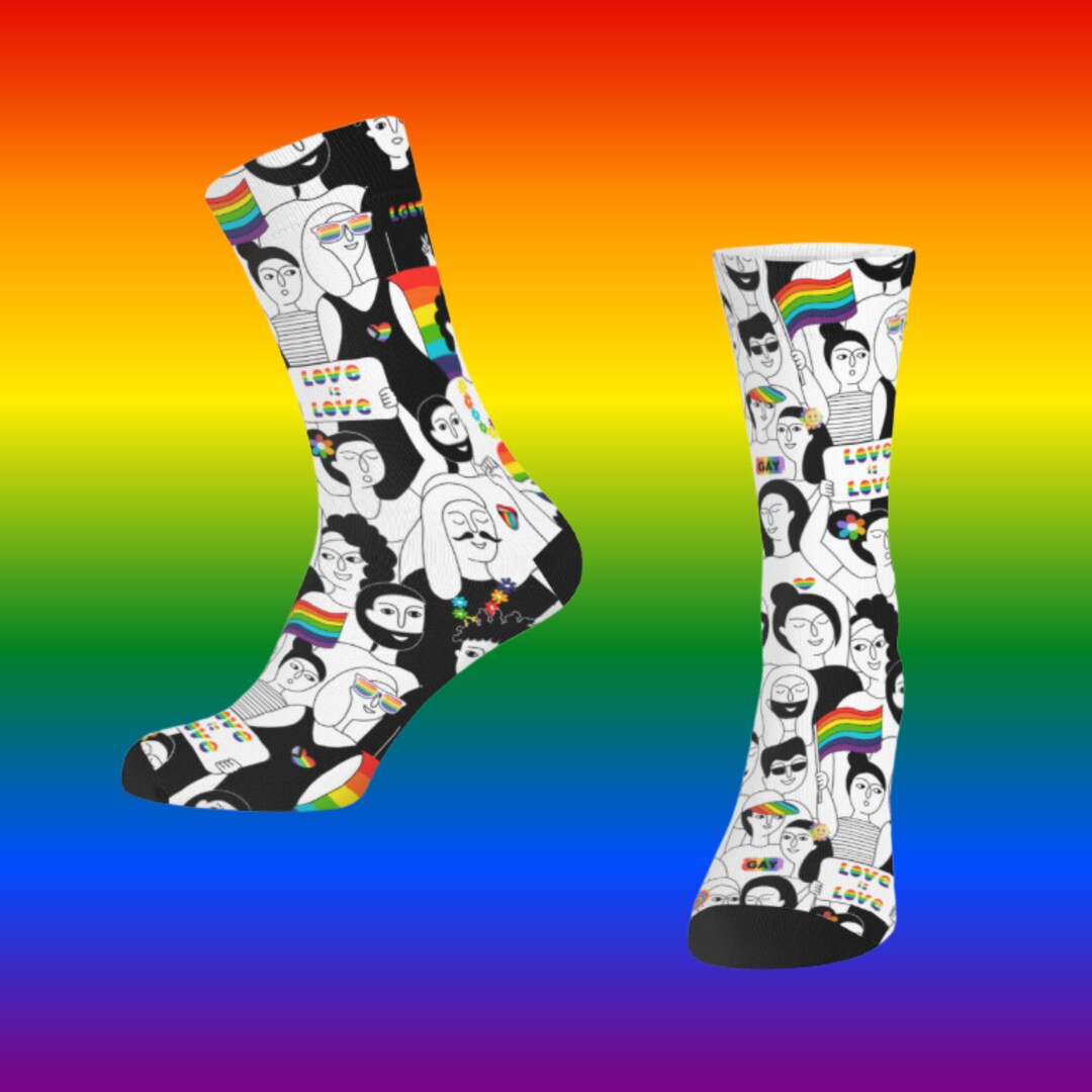 Gay Gift Idea Pride Rainbow Flag Socks, Nonbinary Pansexual Asexual Gay ...