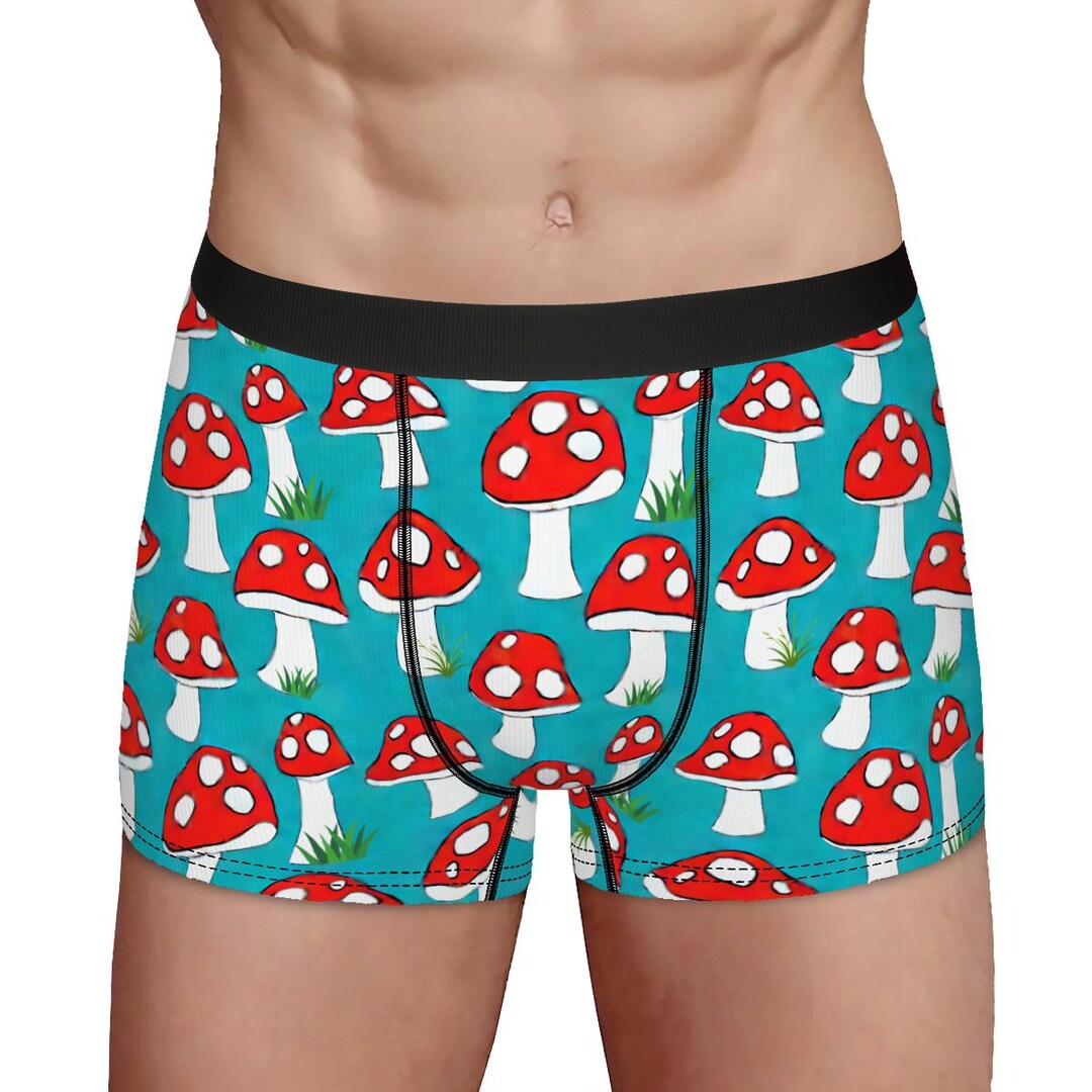 Mushroom Motif Men's Boxer Briefs: Novelty Underwear Gift - Etsy