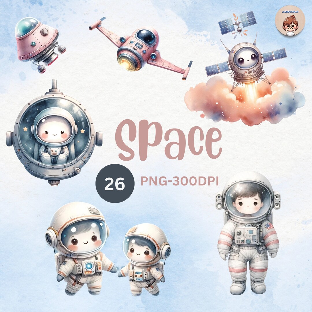 Watercolor Space Clipart, Astronaut Clipart,spacecraft Png ...