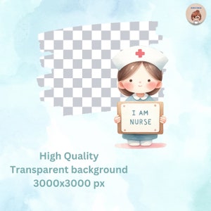 Watercolor Nurse Clipart,healthcare Medical Clipart,cute Nurse Png ...