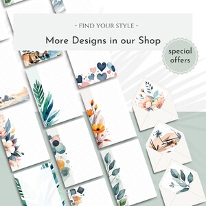 Stationery Set Boat Digital Paper & Letter Writing Set, US LETTER, DIN ...