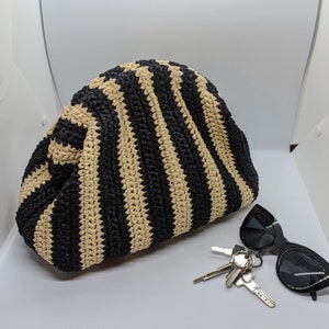 Handmade Raffia Clutch Bag , Crochet Bag , Colorful Summer Clutch ...