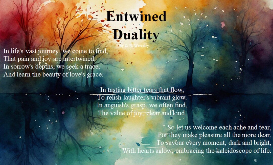 Entwined Duality Poem - Digital Print - Etsy