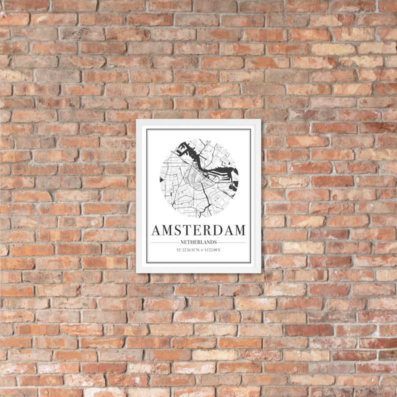 Amsterdam Map, Netherlands Map Poster, Amsterdam City Map, Gift City ...
