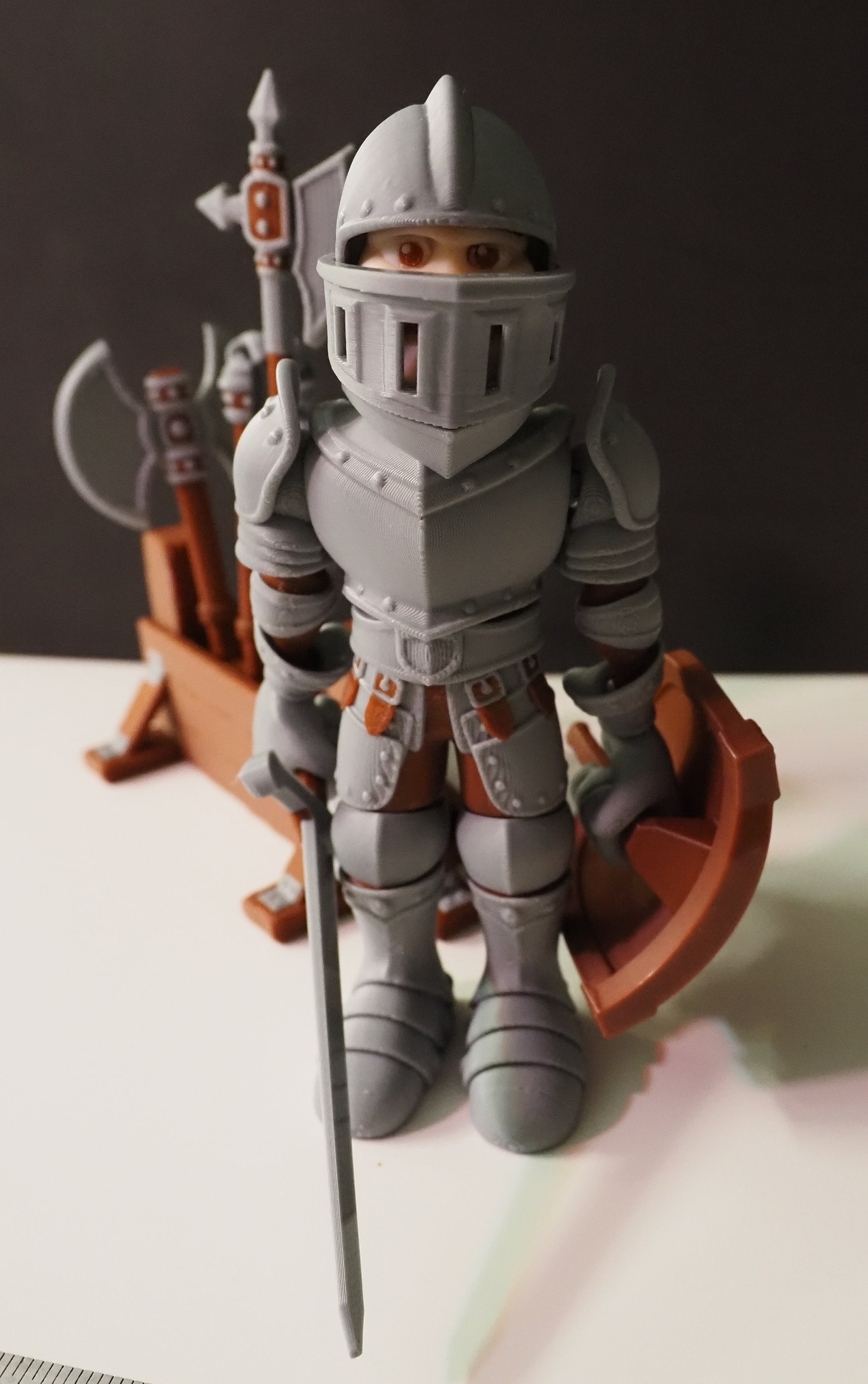 Flexible Knight in Armor With Arsenal of Weapons Designed by Flexi ...