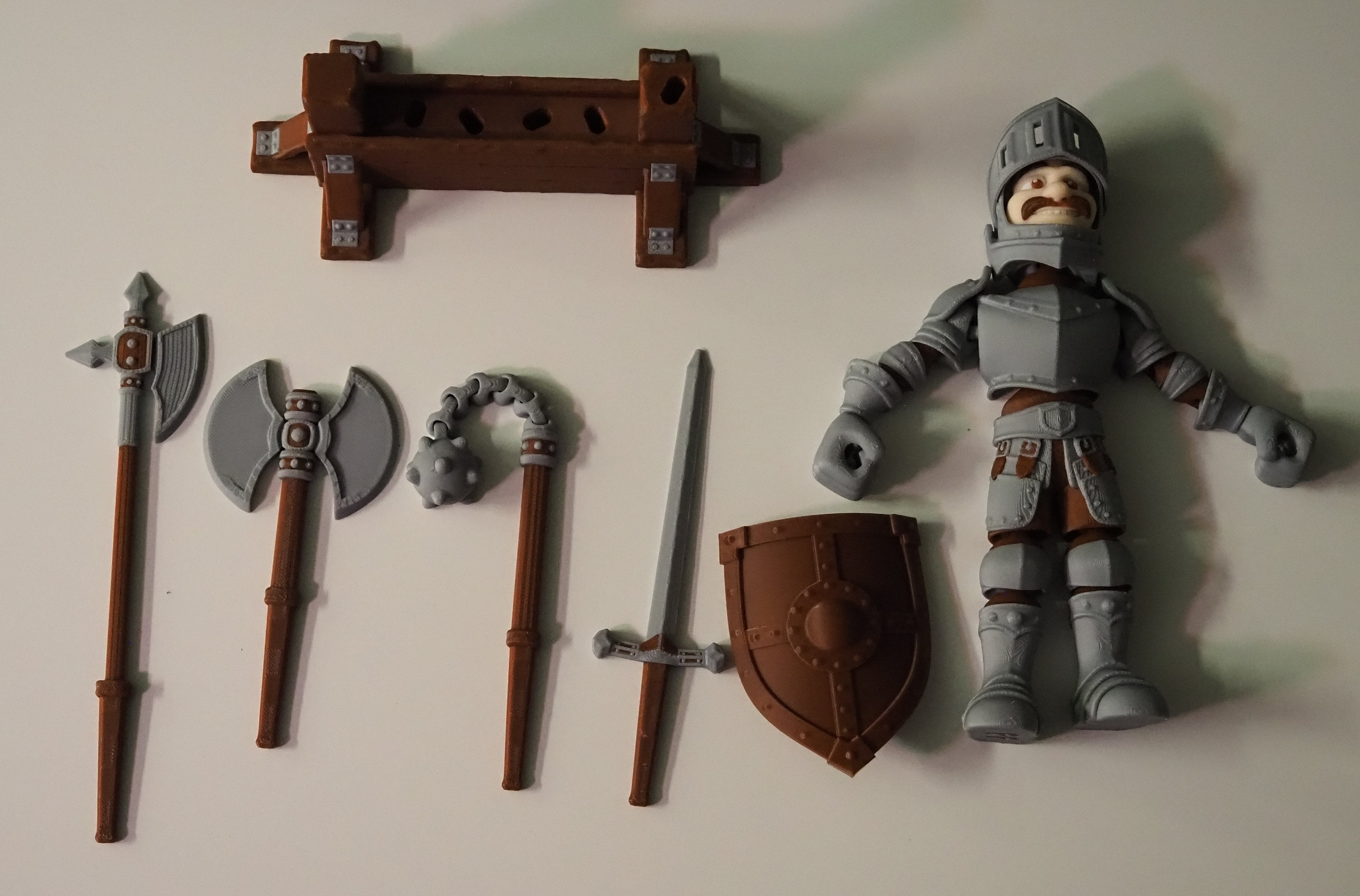 Flexible Knight in Armor With Arsenal of Weapons Designed by Flexi ...