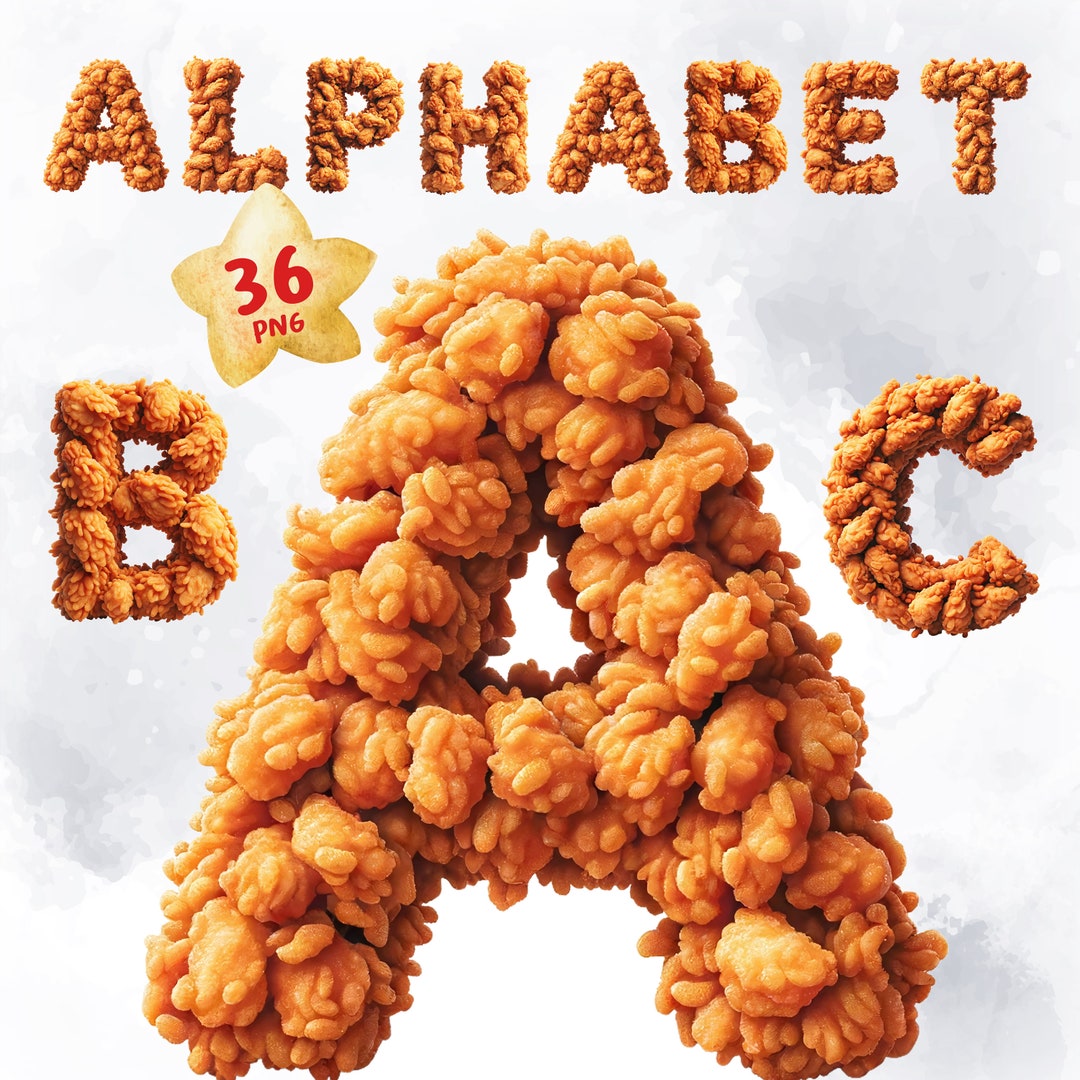 Chicken Fried Crunchy Alphabet & Numbers PNG Clipart ,unique Birthday ...