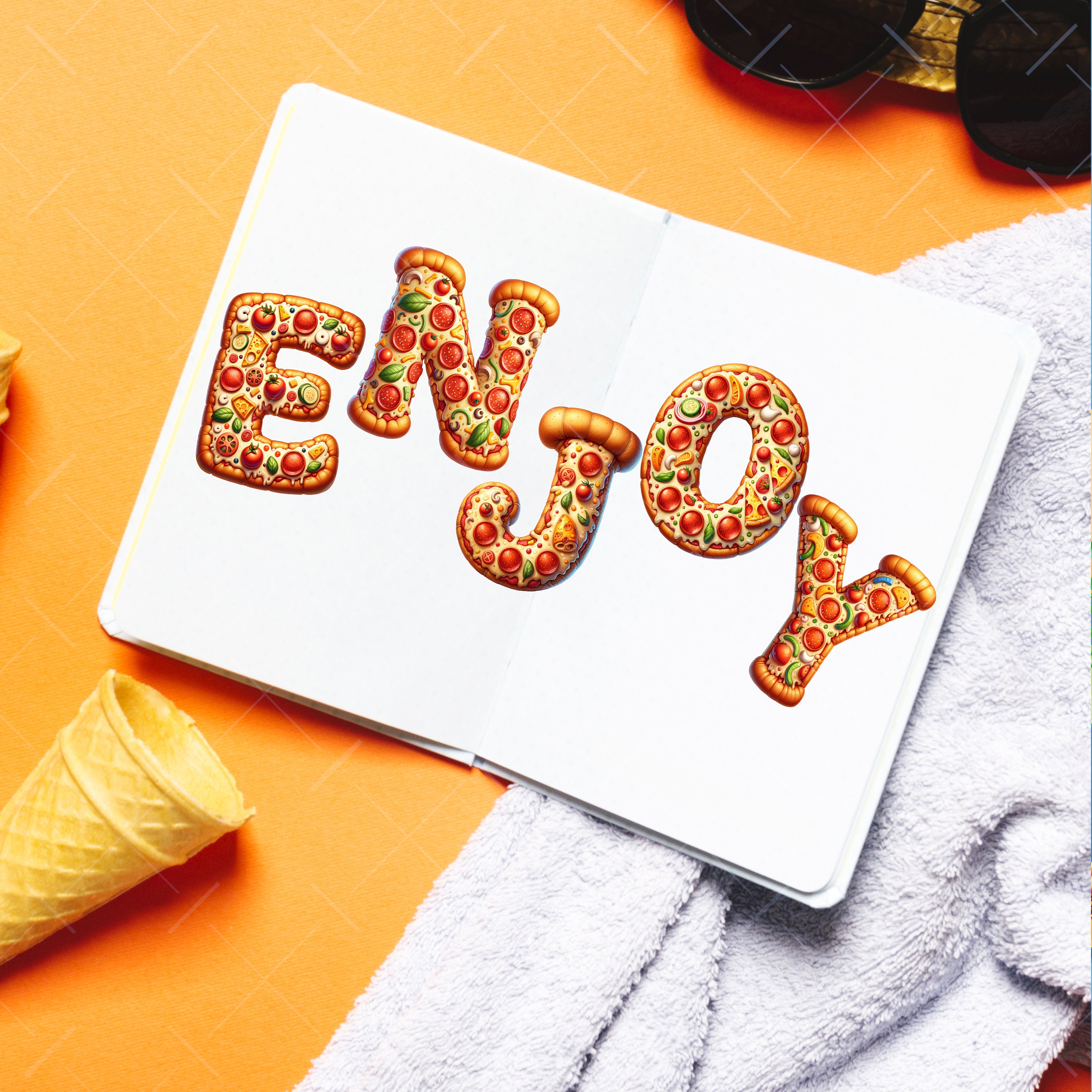 Delicious Pizza Alphabet & Numbers Wall Art or a Pizzeria's Playful ...