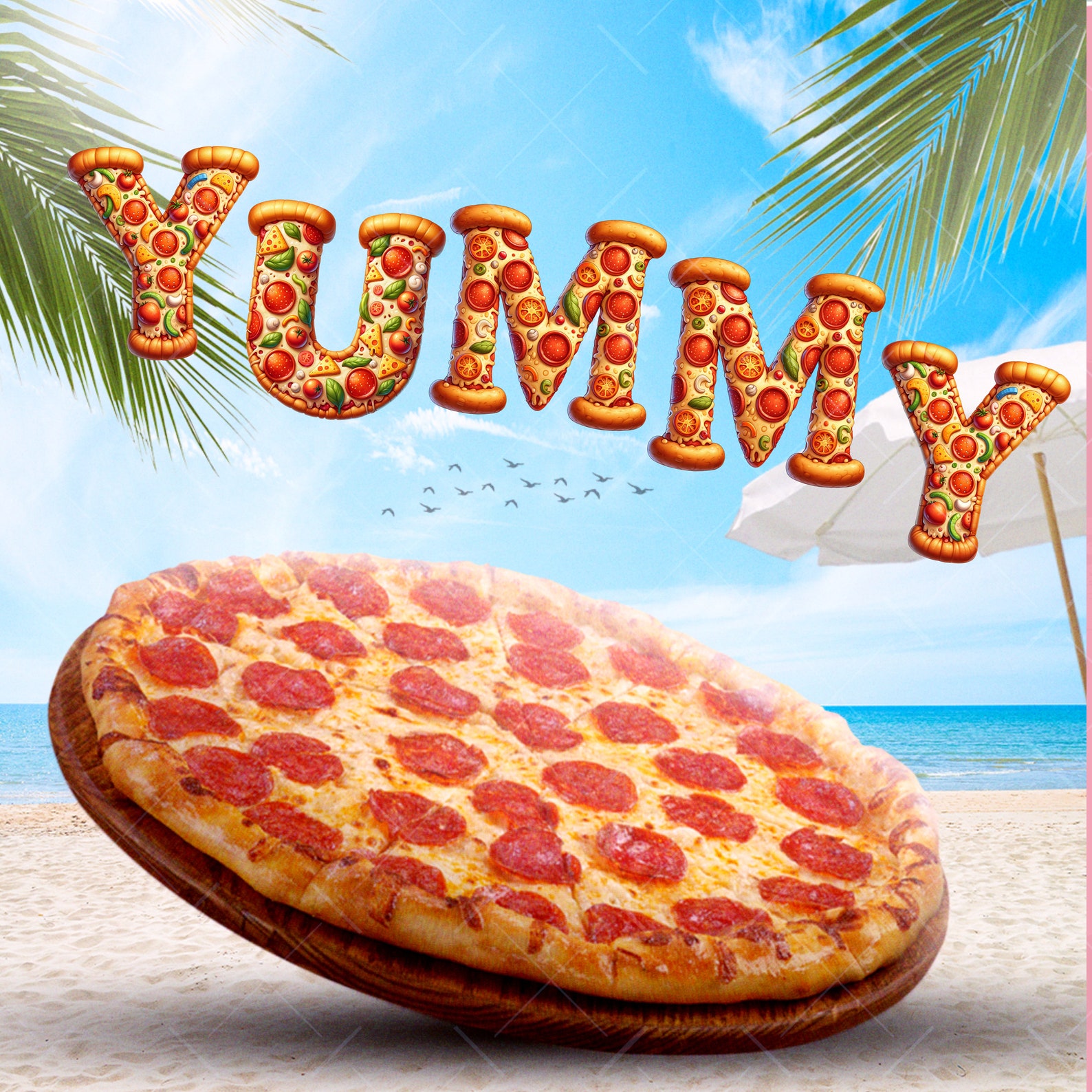 Delicious Pizza Alphabet & Numbers - Wall Art or a Pizzeria's Playful ...