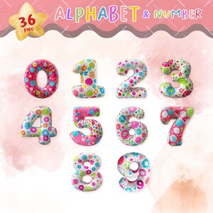 Pillow Colorful Floral Pattern Alphabet Letter PNG Set, Pillow Plush ...