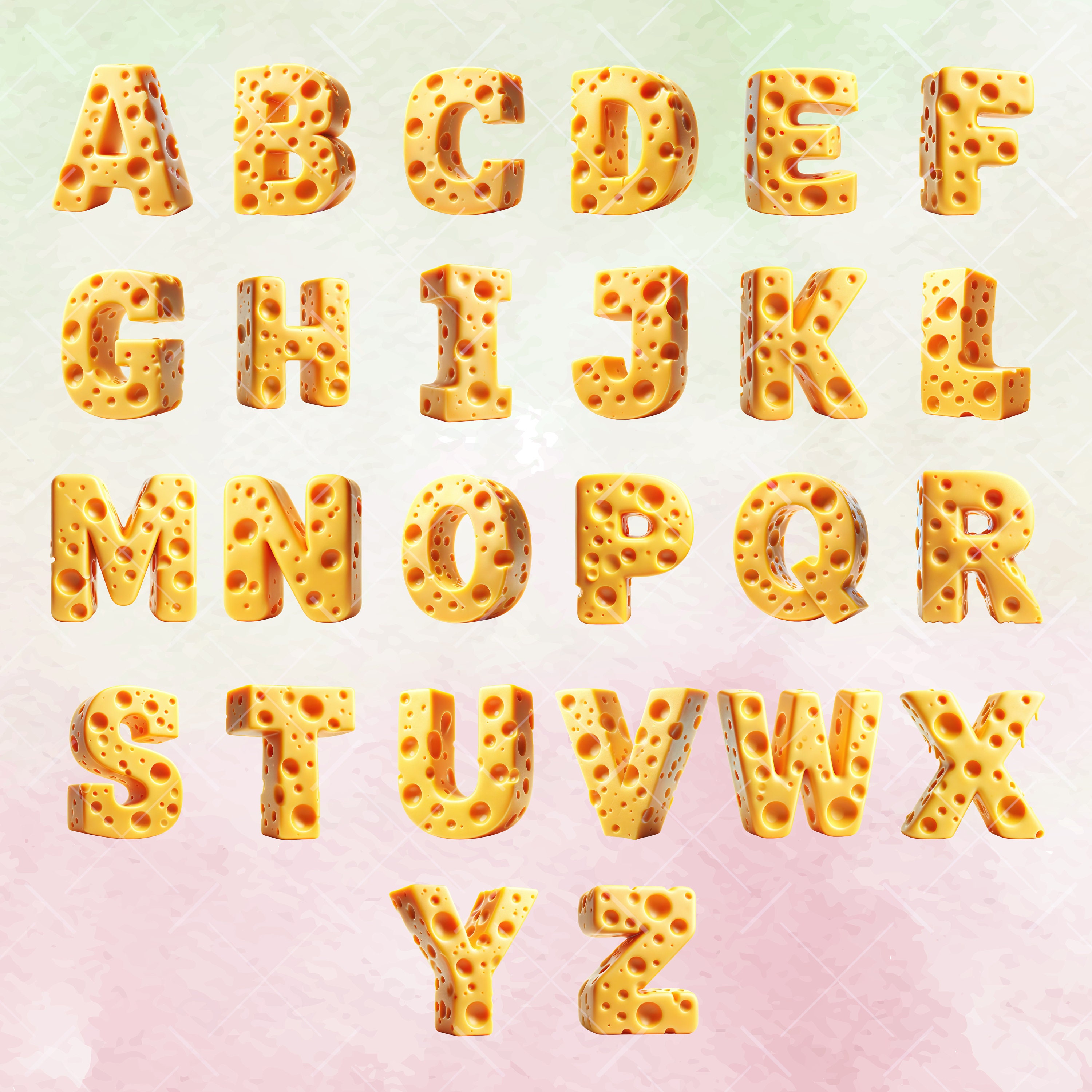 Cheese Alphabet PNG & Numbers Set ,unique Birthday Invitations,party ...
