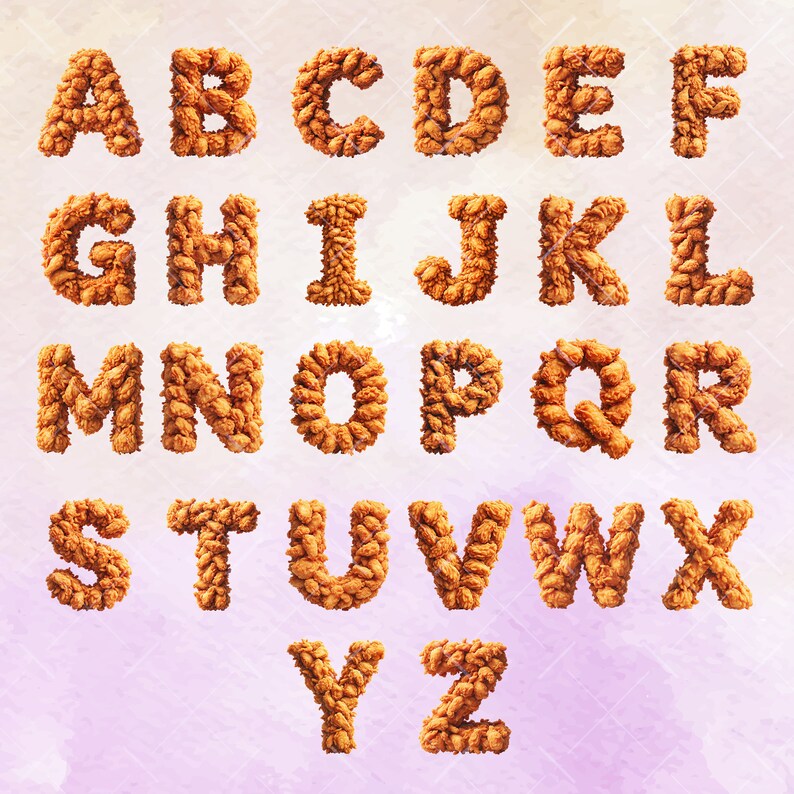 Chicken Fried Crunchy Alphabet & Numbers PNG Clipart ,unique Birthday ...
