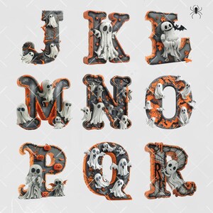 Spooky Ghost Alphabet PNG Set: Halloween Font (digital Download) - Etsy