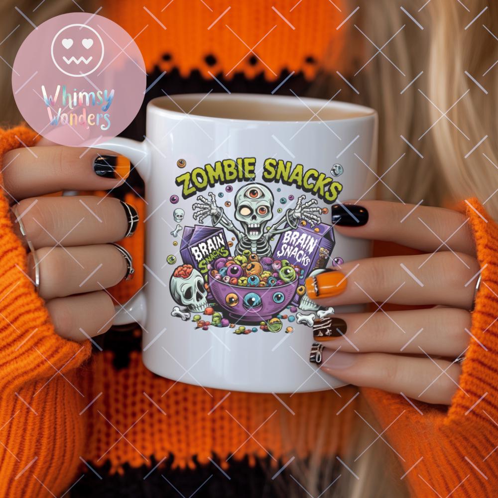 Zombie Snacks PNG, Creepy Skeleton PNG, Horror Brain Snacks PNG, Spooky ...