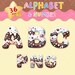 Chocolate Doughnut Alphabet & Numbers Clipart: 36 PNG Files (digital ...