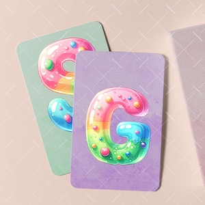 Jelly Candy Alphabet & Numbers Clipart: Watercolor PNG Files (digital ...