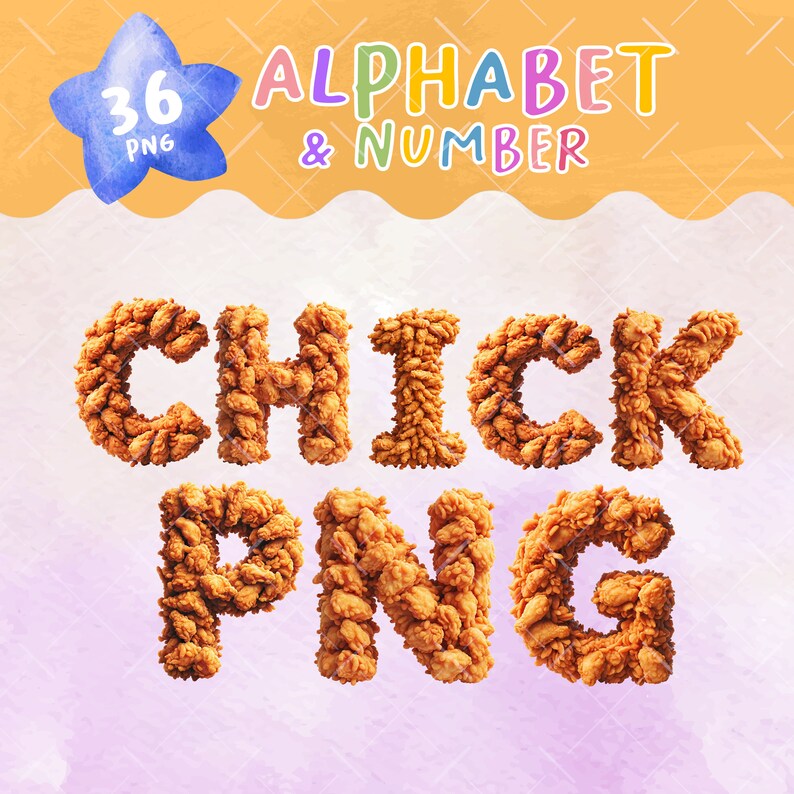 Chicken Fried Crunchy Alphabet & Numbers PNG Clipart ,unique Birthday ...