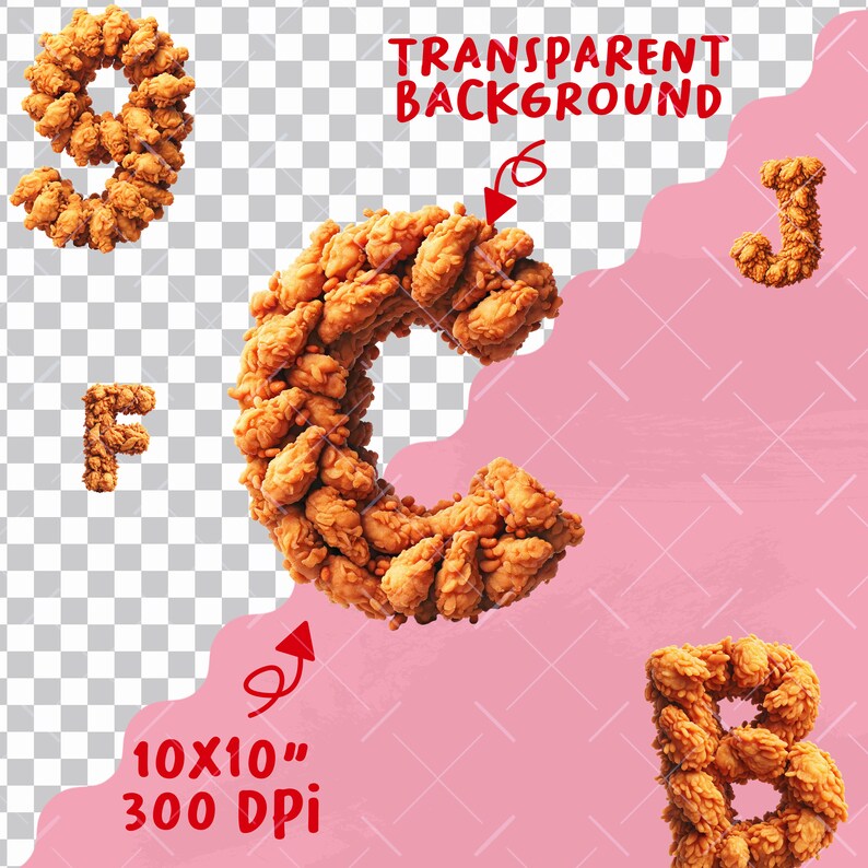 Chicken Fried Crunchy Alphabet & Numbers PNG Clipart ,unique Birthday ...