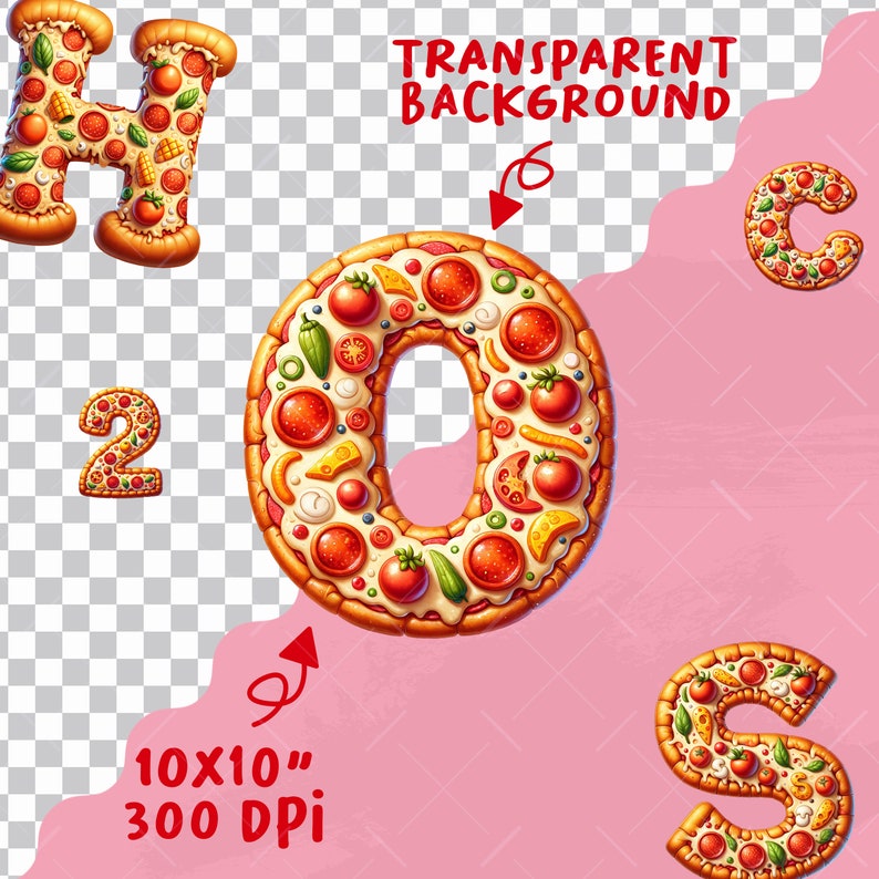 Delicious Pizza Alphabet & Numbers - Wall Art or a Pizzeria's Playful ...