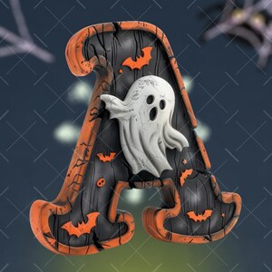 Spooky Ghost Alphabet PNG Set: Halloween Font (digital Download) - Etsy