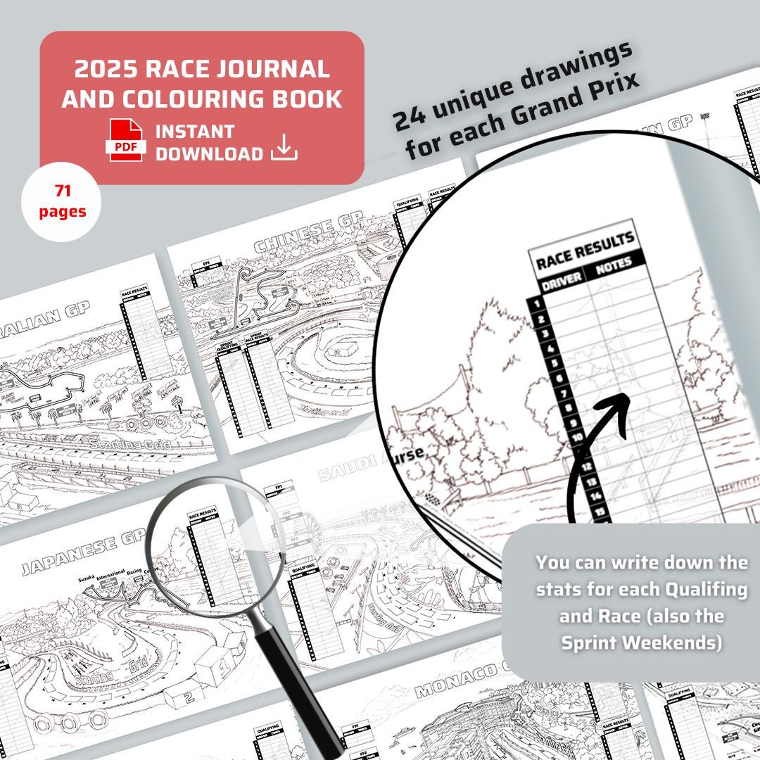 2025 Race Journal and Colouring Book - Etsy