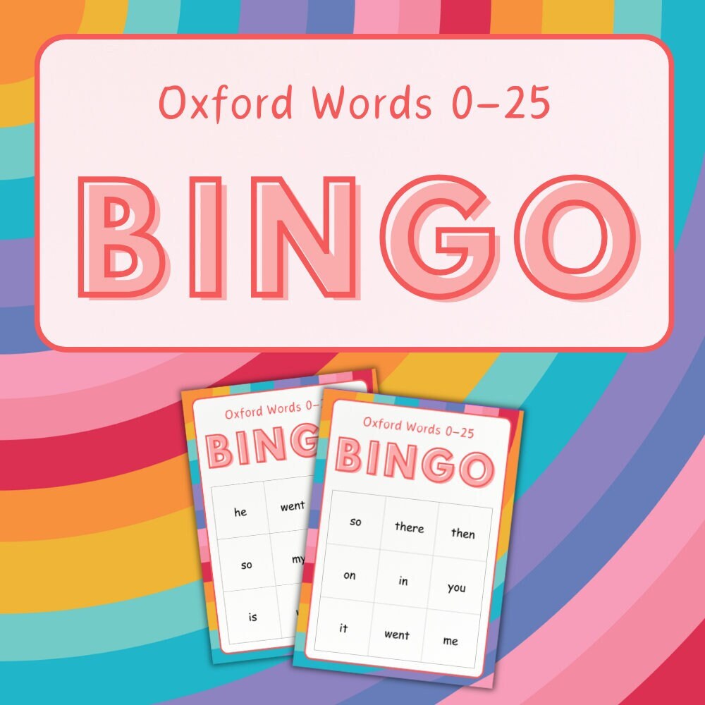 30 Oxford Words Bingo Printable Cards, Sight Words Bingo Game, Fun ...