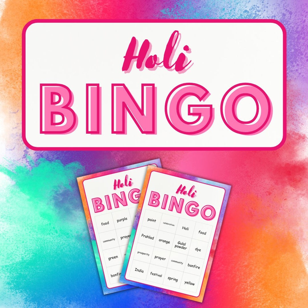 30 Holi Festival Bingo Printable Cards, Holi Bingo Game, Hindu ...