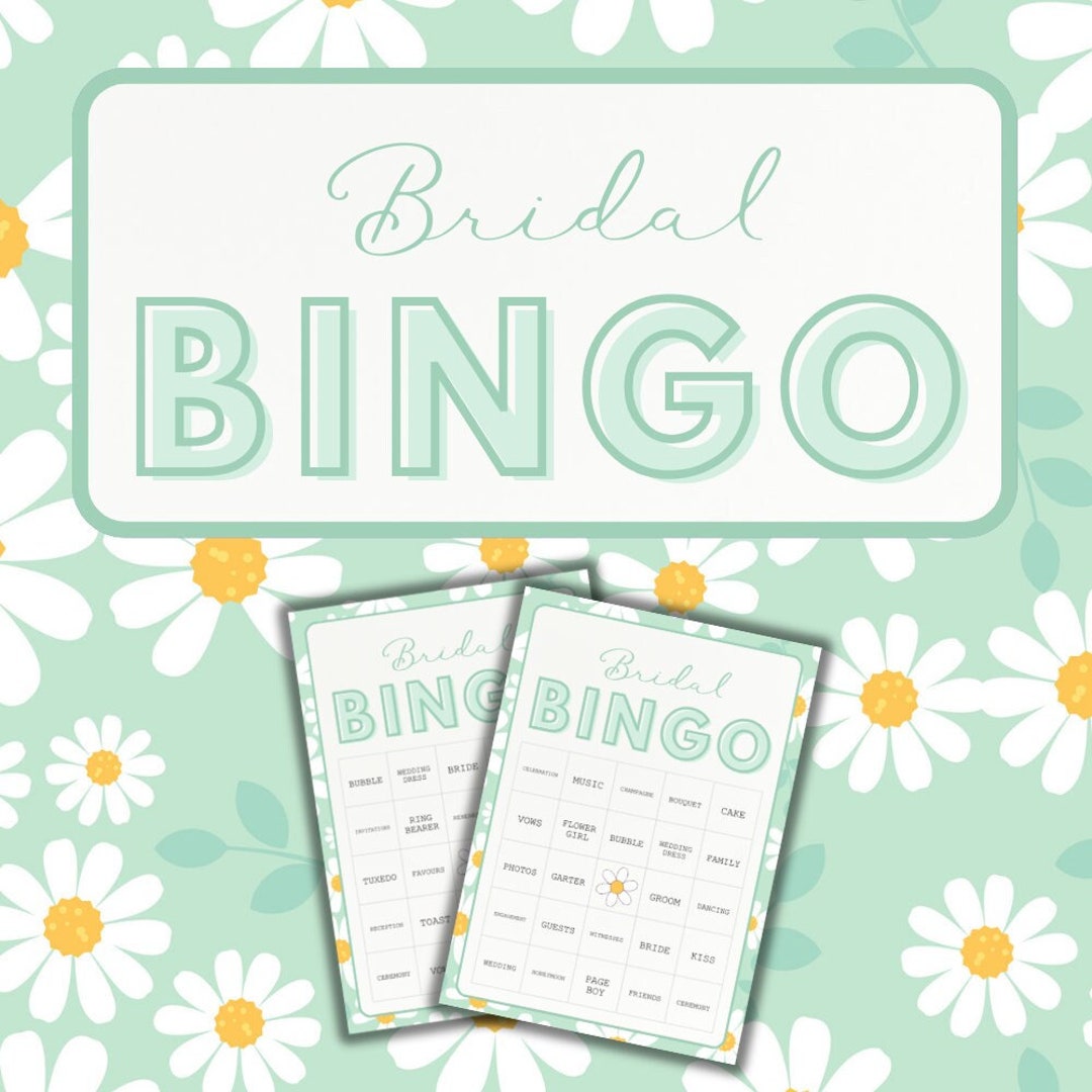 40 Bridal Bingo Daffodil Printable Bingo Cards, Bridal Shower Hens ...