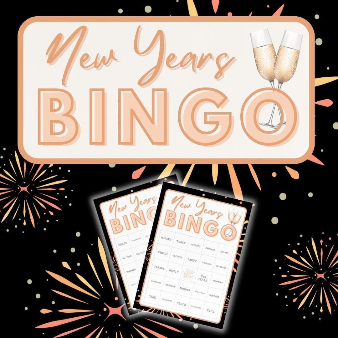 New Years Eve Bingo Game, 20 New Years Bingo Boards, New Years Eve Game ...