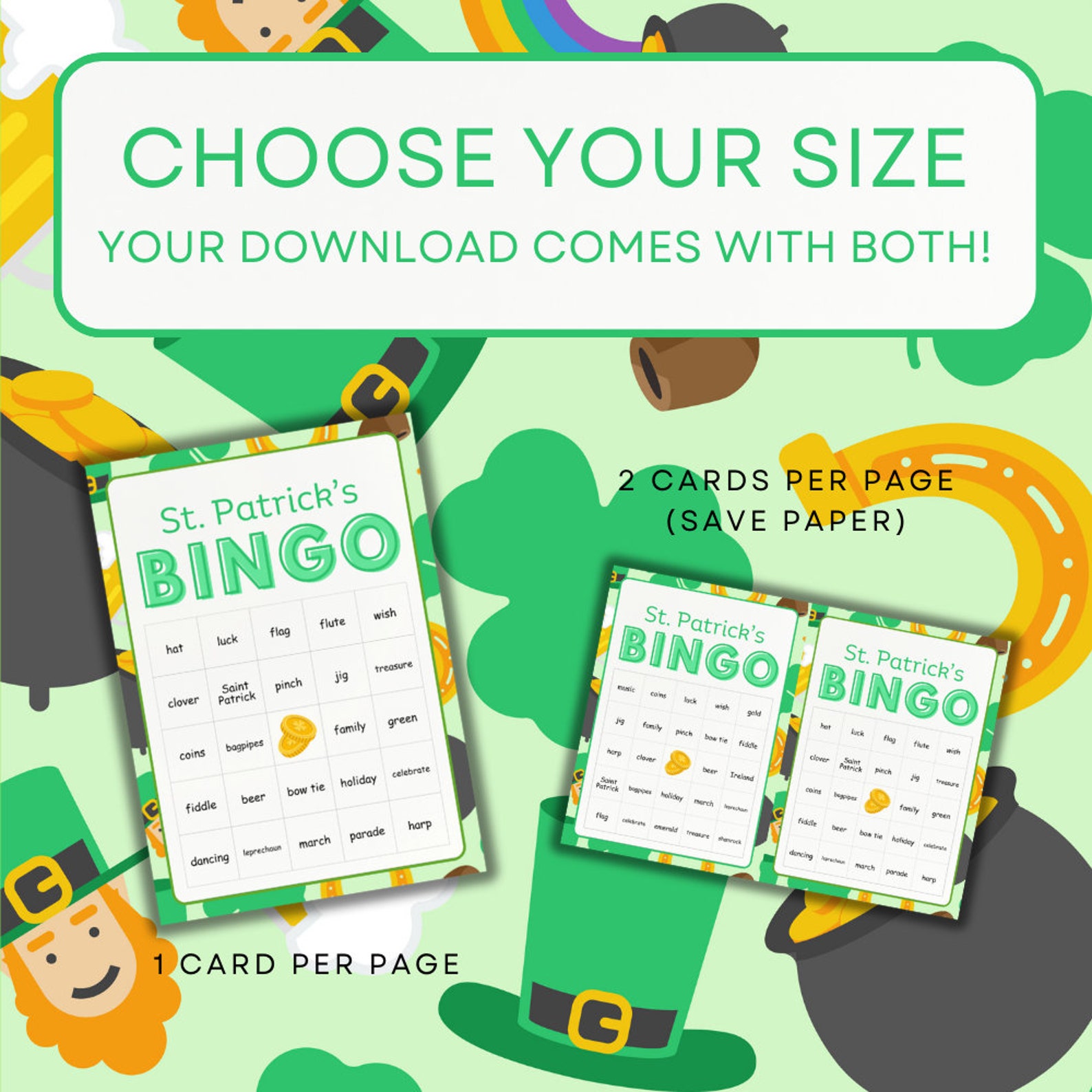 30 St. Patrick's Day Printable Bingo Cards, Saint Patrick's Day Game ...