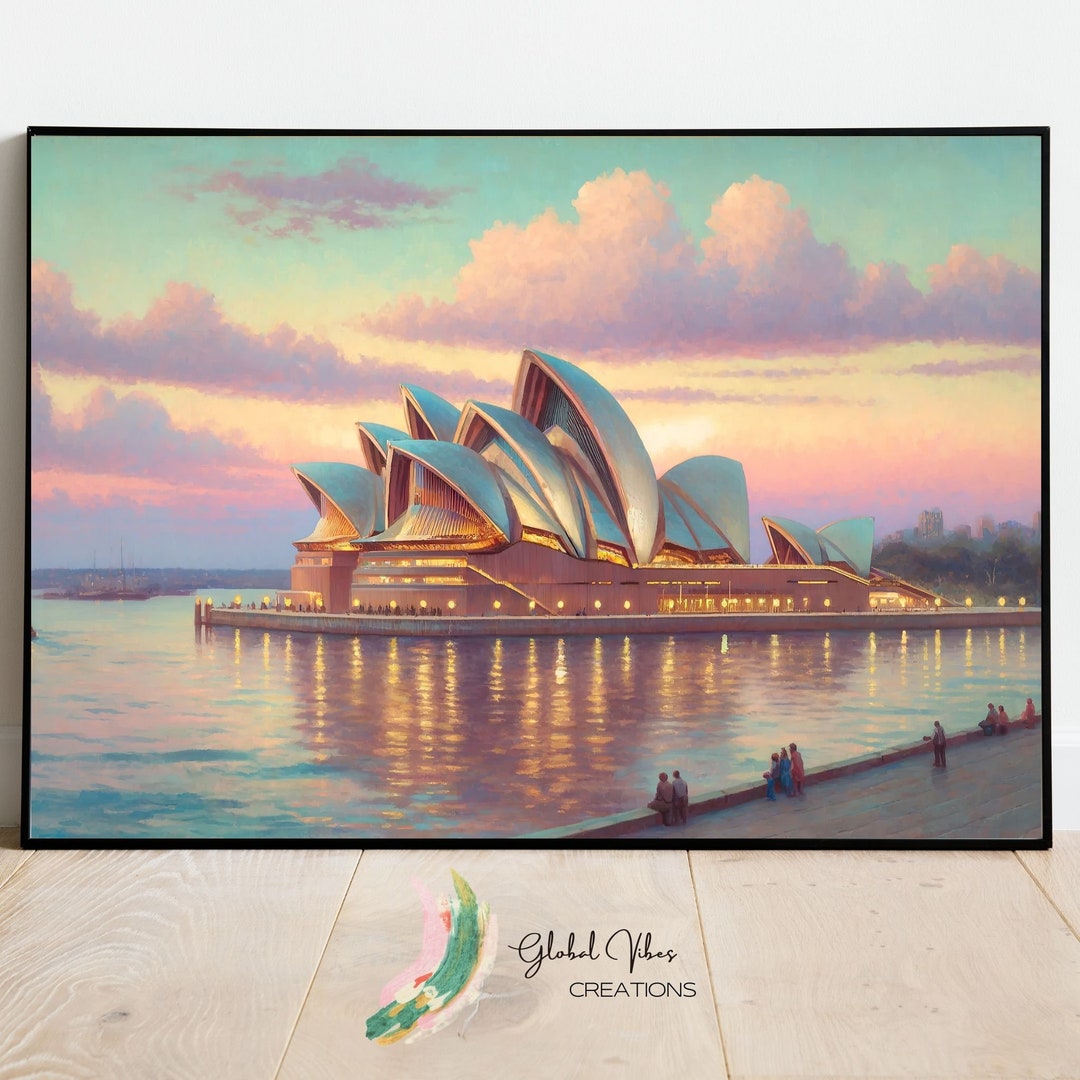 Iconic Australian Opera House at Sunset - Couples Admire Waterfront ...