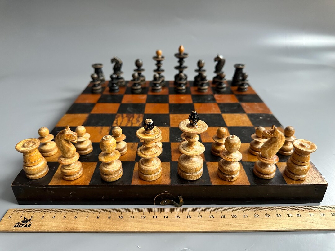 Rarest USSR Chess Set 30s Vintage Chess Antique Chess Board 50s Great ...