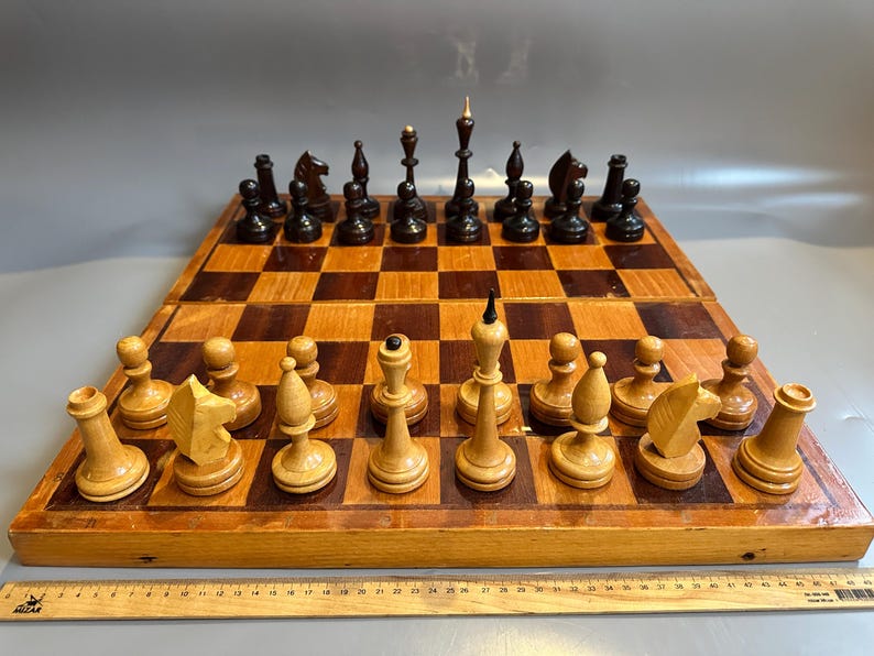 Soviet Chess Set, USSR Chess Set 1970s Made of Wood in Very Good ...