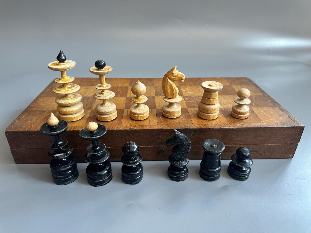 Rare USSR Chess Set 30s Vintage Chess Antique Chess Board Set Great ...