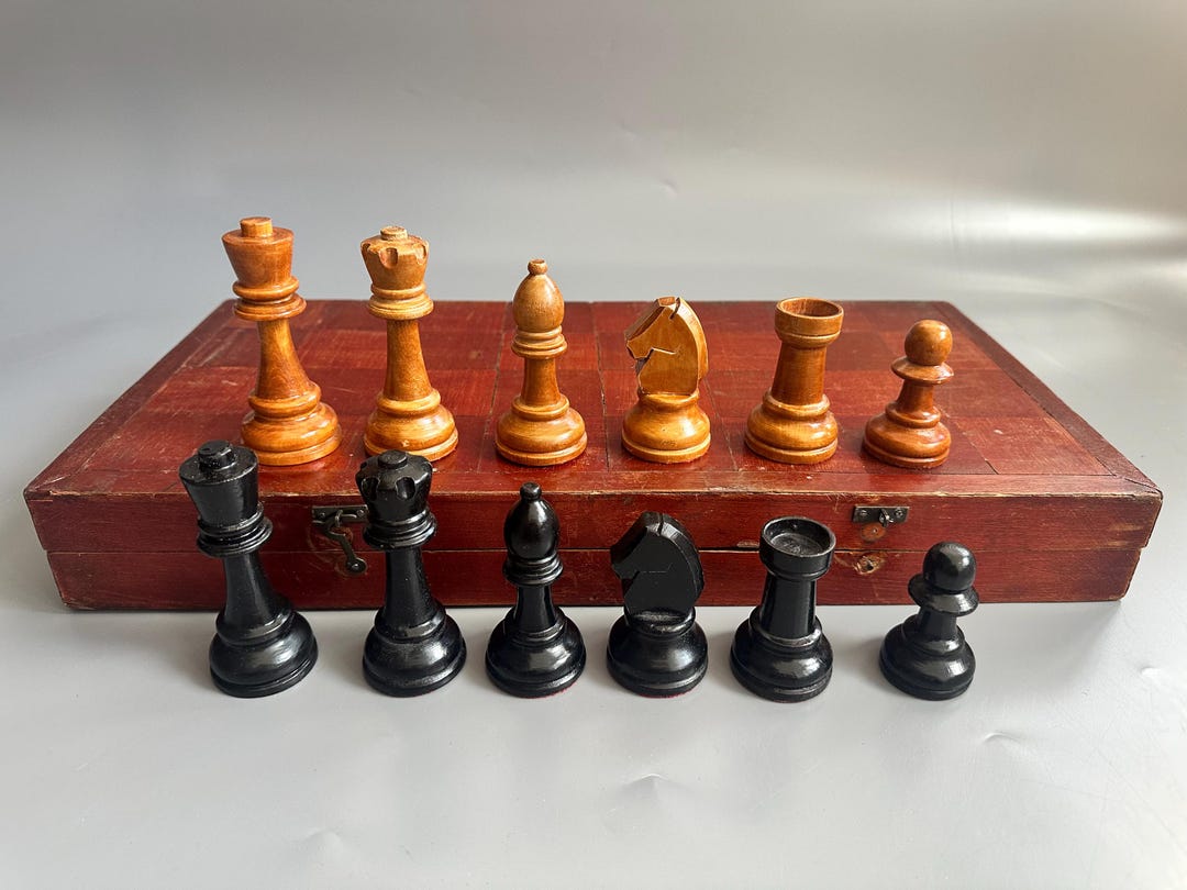 Soviet Chess Set From the 1930s Wood Chess Set USSR Antique Chess USSR ...