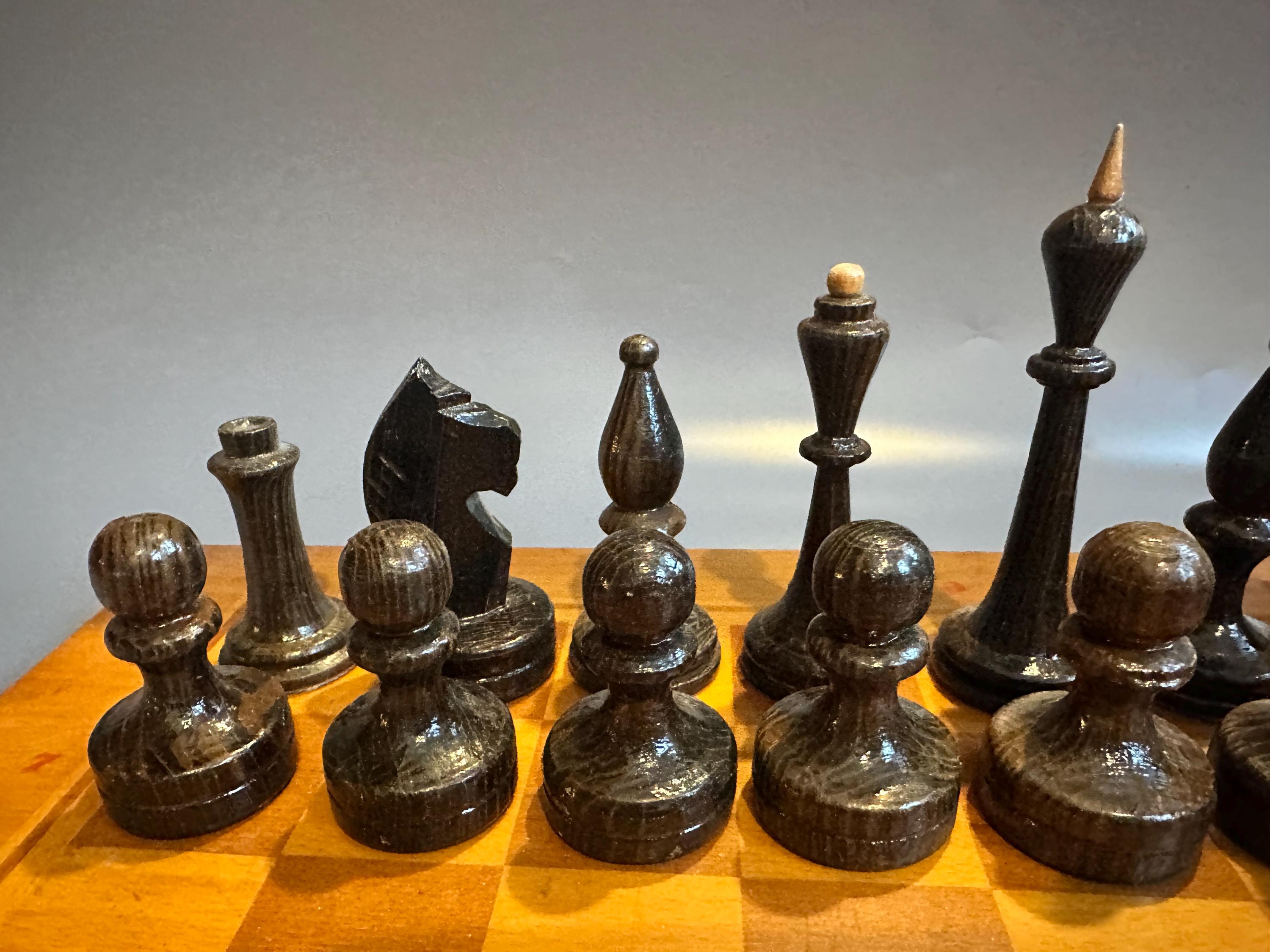 Wooden Chess Set USSR in Good Condition Soviet Chess Set Wood Chess ...