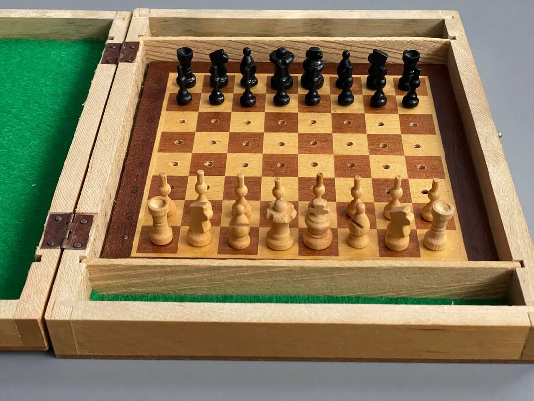 German Pocket Chess Set Wooden Great Gift for Mens Chess Lovers and ...