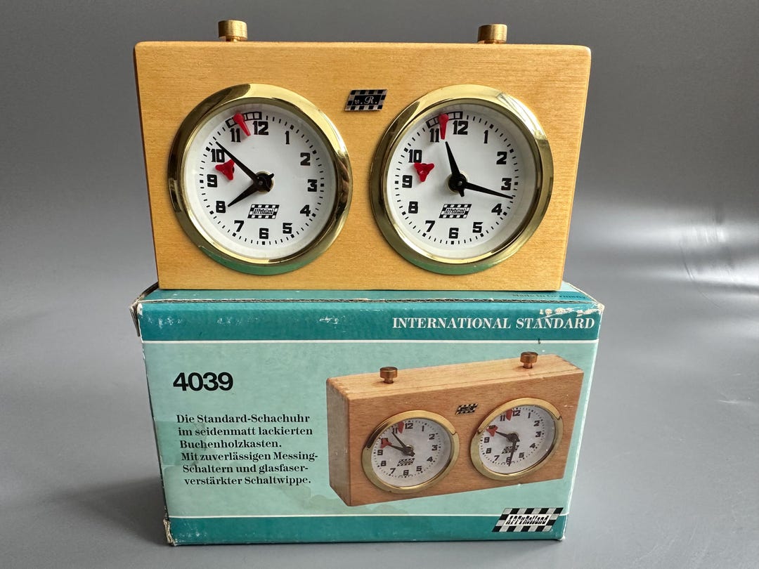 German Wood Mechanical Chess Clock "apf V Rolland" in Great Working ...