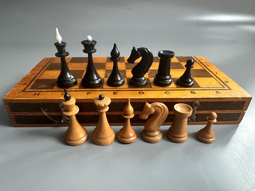 USSR Chess Set Vintage Soviet Chess Set With Original Chess Board Chess ...