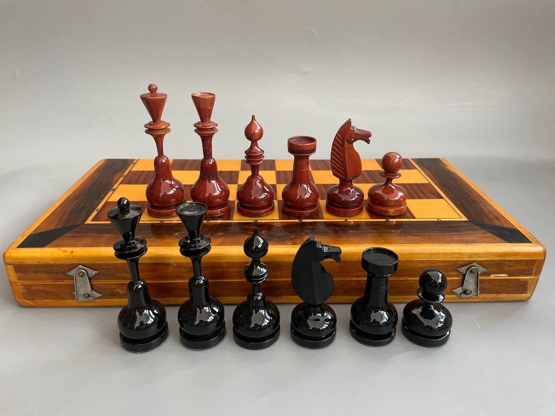 Soviet Wooden Chess Set 30 Vintage Poltava Tournament Chess Ussr Chess ...