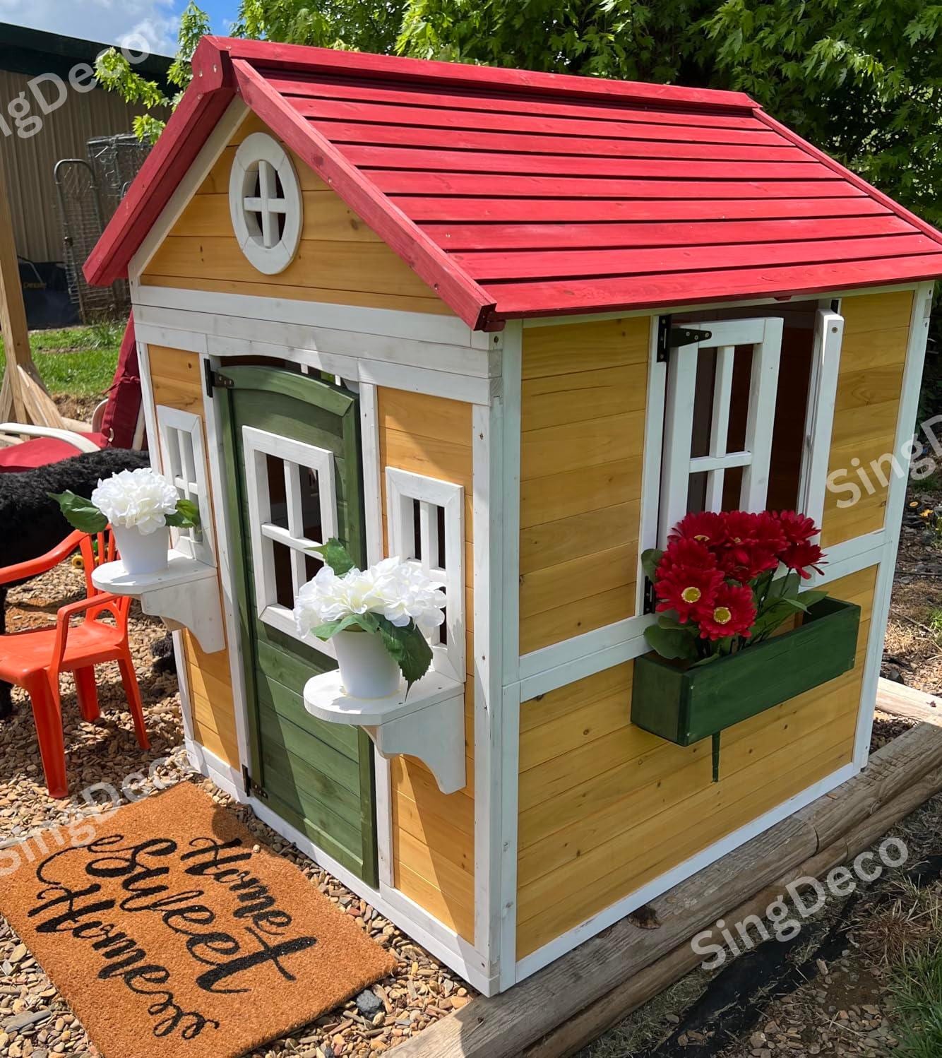 cardboard wooden wendy houses Modern Farmhouse Playhouse for Kids ...