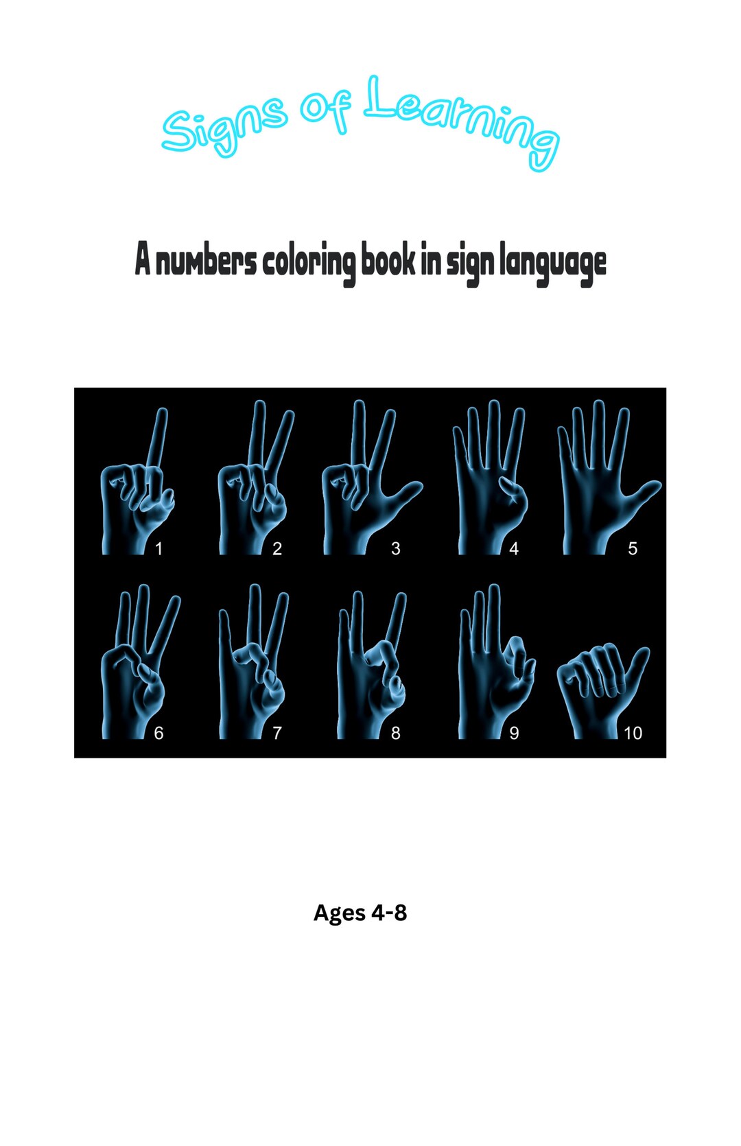Kids Printable Sign Language With Numbers Coloring Book. Let Your Child ...