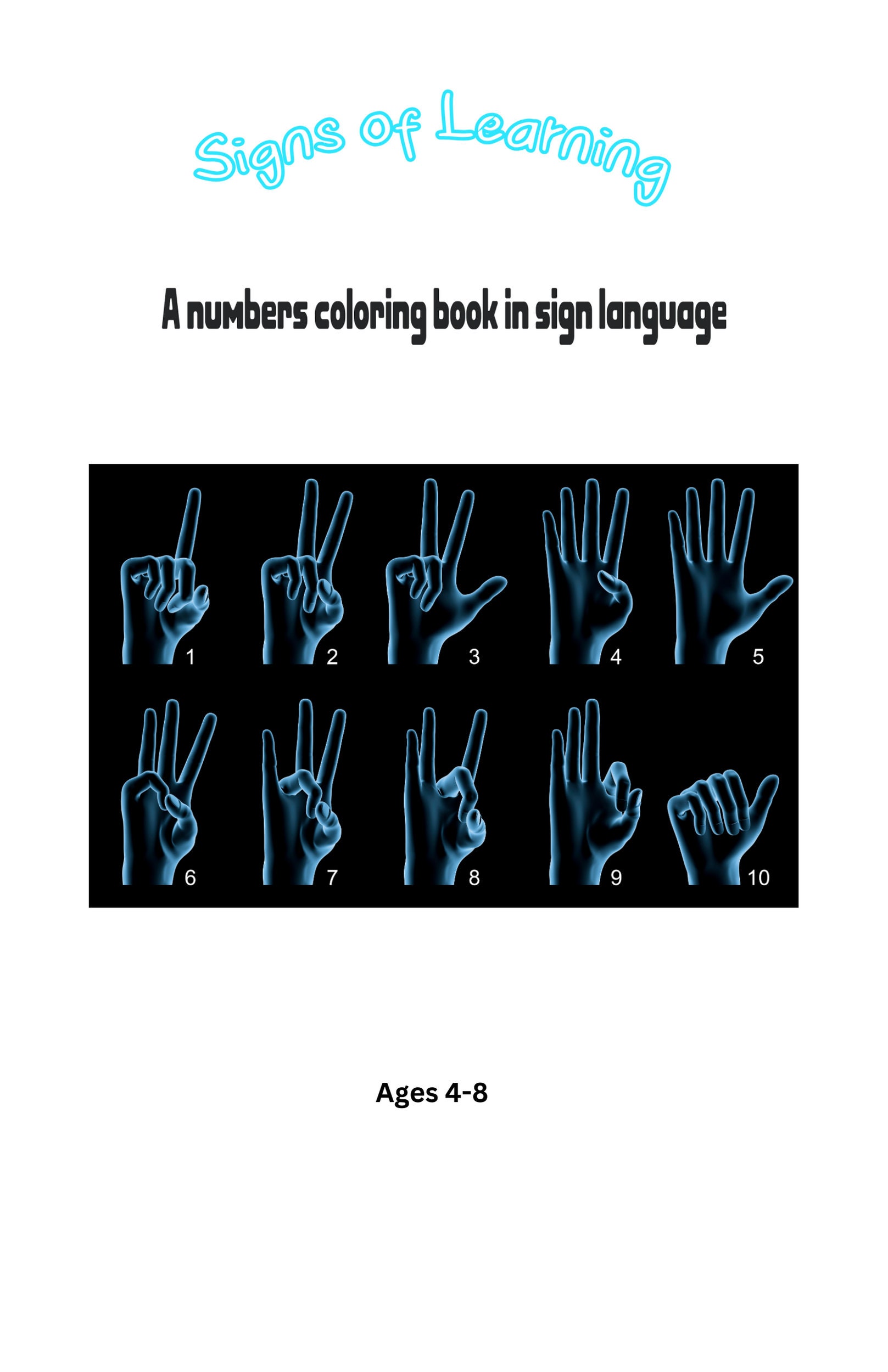 Kids Printable Sign Language With Numbers Coloring Book. Let Your Child ...