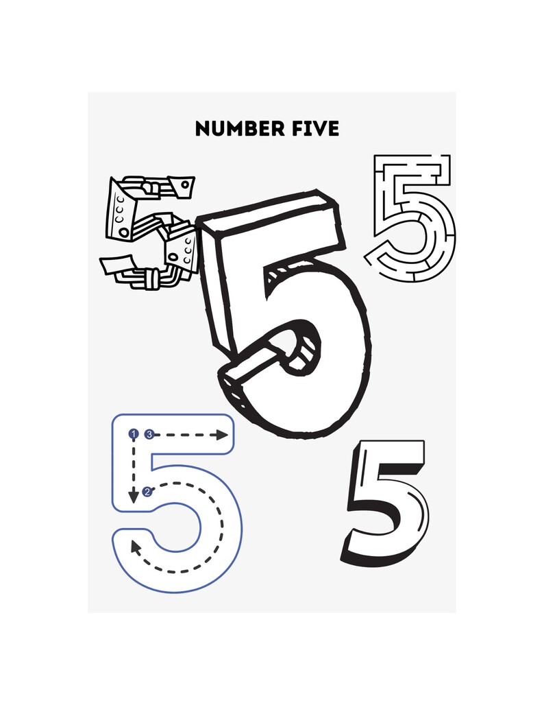 Kids Printable Number Coloring Book, Numbers 1-10 - Etsy