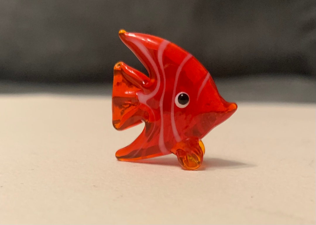 Tiny Handmade Red/ Orange Butterfly Fish Lampwork Glass Animal - Etsy