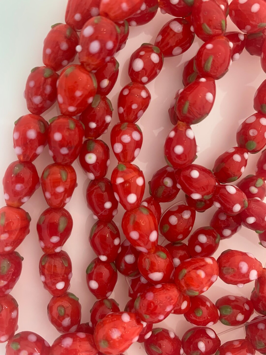 20 X Handmade 3D Strawberry Lamp Work Glass Beads - Etsy